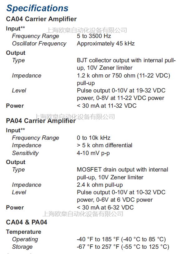 Flow Technology放大器CA04-4-D-0000B6